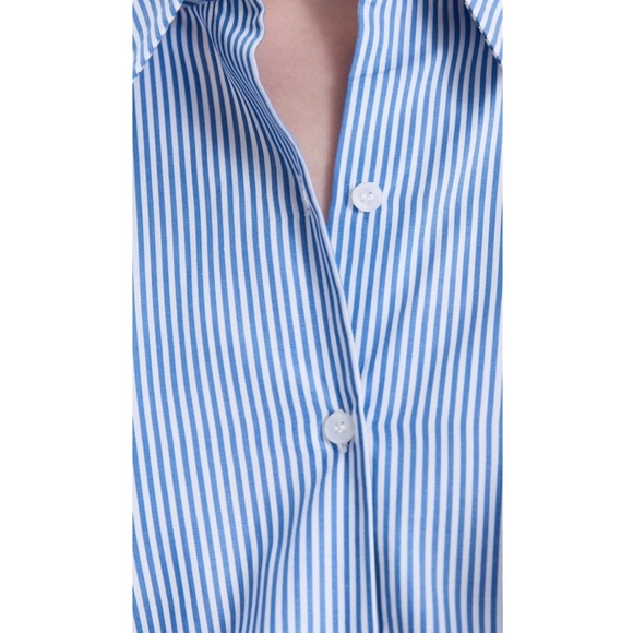 Zara | Tops | Zara Striped Ruffle Shirt M | Poshmark